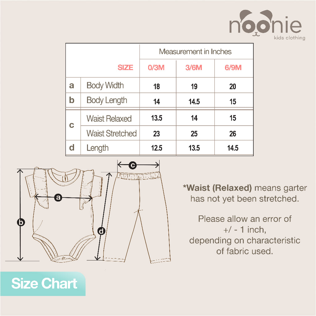 Noonie- Babies Set (0-9M) - Baby Clothes for Girl - Onesies & Leggings ...